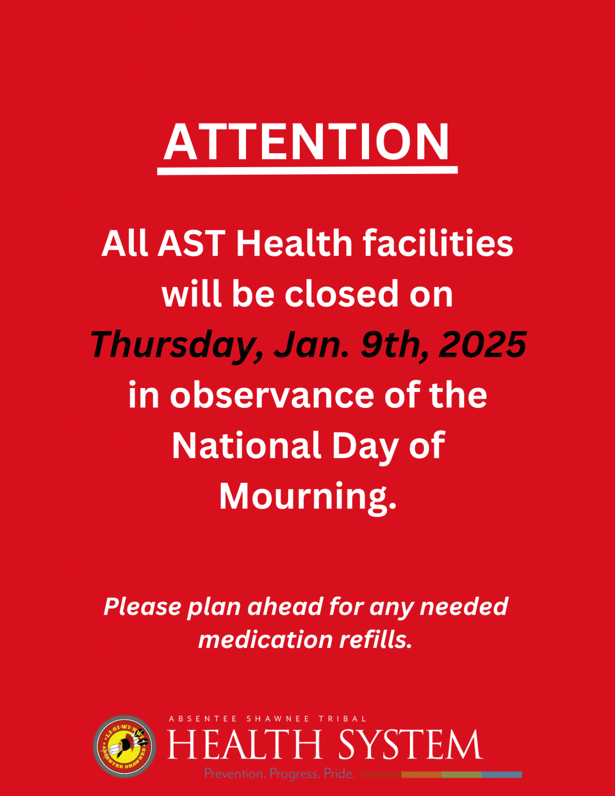 CLOSED Jan 9 2025 Absentee Shawnee Tribal Health System